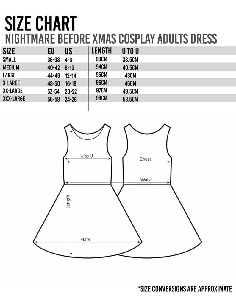 Disney Nightmare Before Christmas Dress Womens Jack Skellington Costume (X-Large) Black