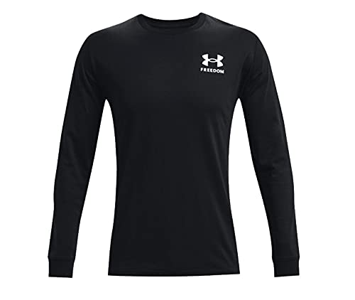 Under Armour Men's New Freedom Flag Long Sleeve T-Shirt , Black (001)/White , Large