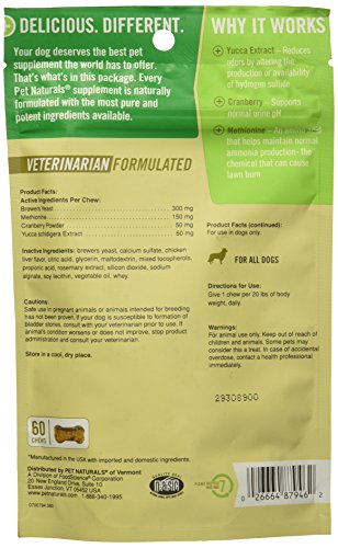 Pet Naturals Lawn Protecting Supplement for Dogs, 60 Chews, 3.17 oz
