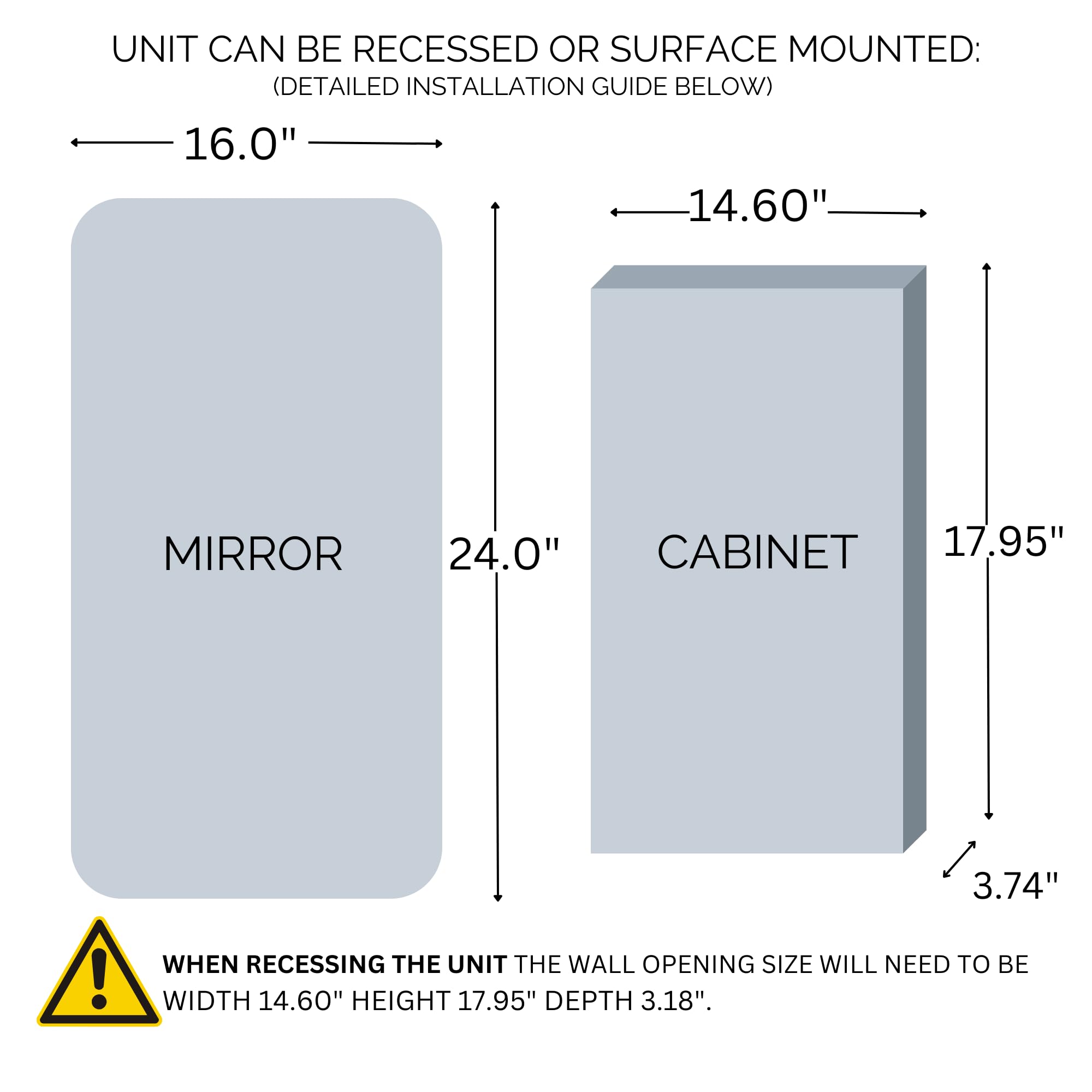 sower and seed White Small Medicine Cabinet Mirror, Recessed Medicine Cabinet with Mirror or Surface Mount Bathroom Mirror Cabinet with Storage - 16" x 24" Inches