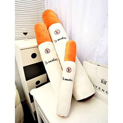 Unique Cigarette Plush Toy Cushion 80cm No Smoking Pattern Long Cylindrical Throw Pillow