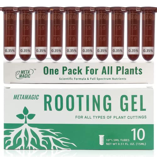 MetaMagic Rooting Hormone Gel for Cuttings Must Have Plant Fertilizer for Cloning Rapid Root Grow Branching General Purpose Hydroponic Nutrients and Supplies ā No-Mess Single Packet Tube 15ML