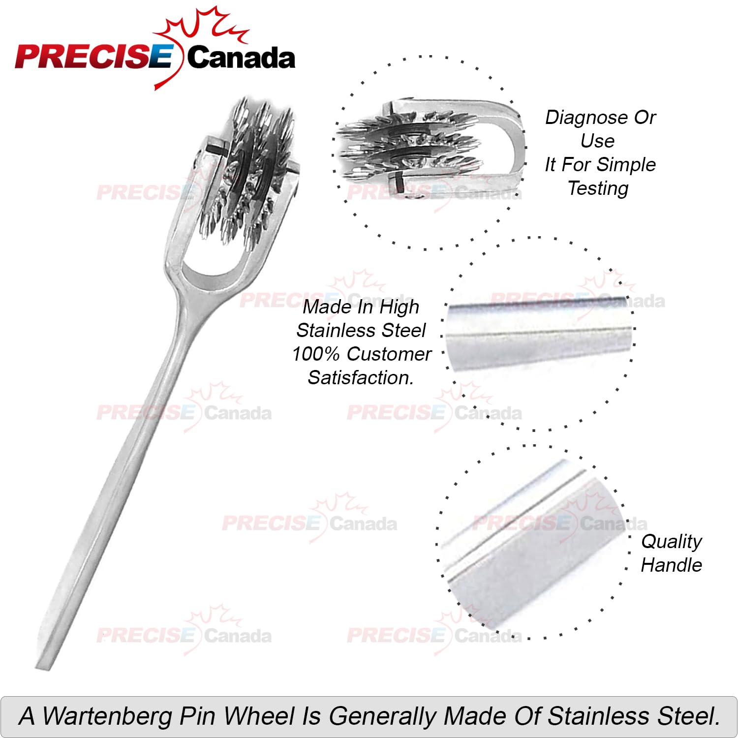 Set of 4 PCS Diagnostic NEUROLOGICAL WARTENBERG Sensory Pinwheel PIN Wheel 1, 3, 5, 7 Head (PC Brand)