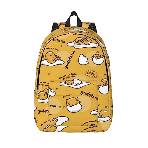 Ficonuu Cartoon Backpack Cute Lightweight Backpacks for Women Men Yellow Polyester Bag Unisex Laptop Canvas Backpack Large Capacity Leisure Backpack