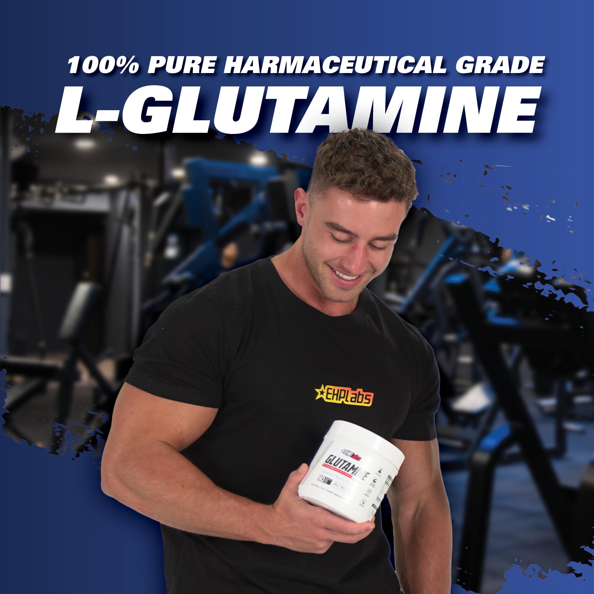 EHP Labs L Glutamine Powder Amino Acids - L-Glutamine, Workout Recovery, Immune Health & Gut Health Support (500g) - 100 Servings