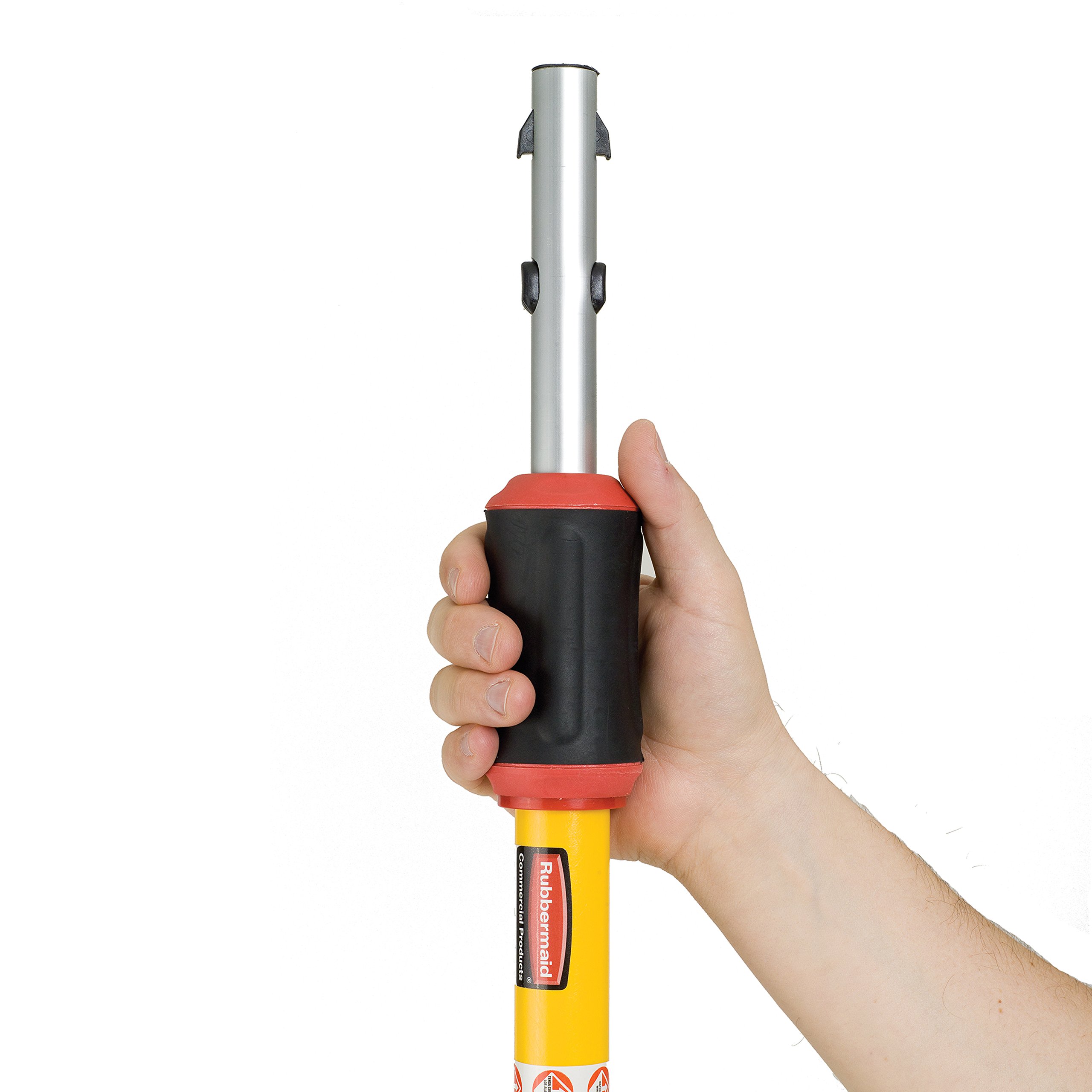 Rubbermaid Commercial Products HYGEN Quick-Connect Straight Extension/Extendable Handle/Stick/Pole, 4-8 Feet, Yellow, Lightweight for Janitorial/Professional/Industrial Microfiber Floor