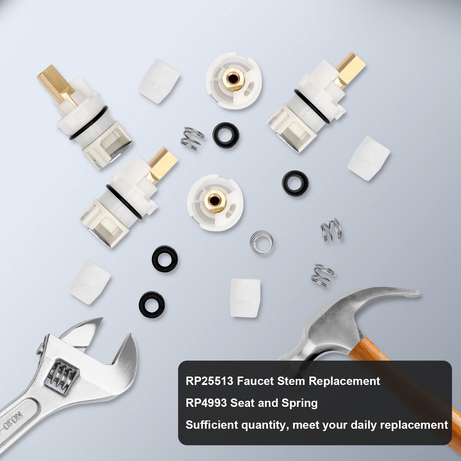 EEEKit RP25513 Faucet Stem Replacement, 4 Pieces Faucet Stem Assembly Replacement for Faucet Repair Kit with RP4993 Seats and Springs
