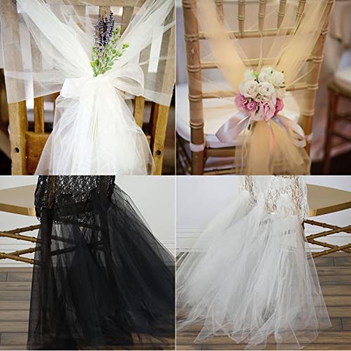 Tulle Fabric Rolls 54 inch by 20 Yards White Tulle Bolt for Wedding Decorations Party Baby Shower Table Skirt Tutu DIY Decor