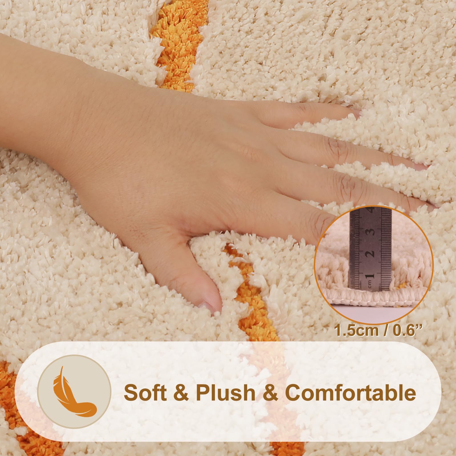 ECHTEYUN Seashell Bathroom Mat, Super Absorbent & Quick-Drying Rug, Non-Slip Backing, Plush Comfort High-Density Rug, Machine Washable, Seashell Shaped Rug, 29.5x17 (Brown/Tan)