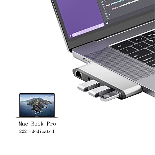 KIHENG USB Hub 3.0, USB C Adapter and 5-in-2 Docking Station , USB C Hub only Apply for MacBook Pro 2021