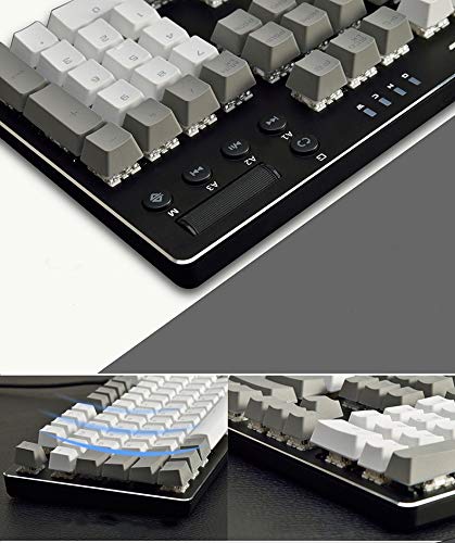 FIRSTBLOOD ONLY Game. AK35I Mechanical Gaming Keyboard – Blue Switches - PBT Keycaps – Grey-White Matching – White Backlit - Multimedia Keys – Black