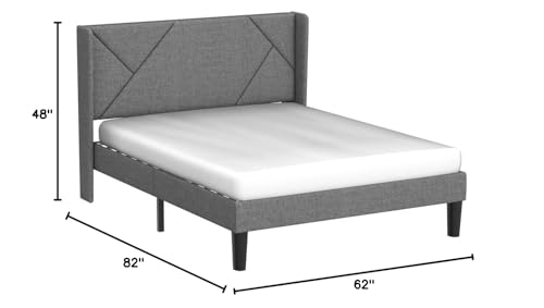 Fangflower Platform Bed Frames,Queen Bed Frame with Headboard, Storage Drawers, Strong Wood Slats Support, Noise-Free/No Box Spring Needed/Easy Assembly