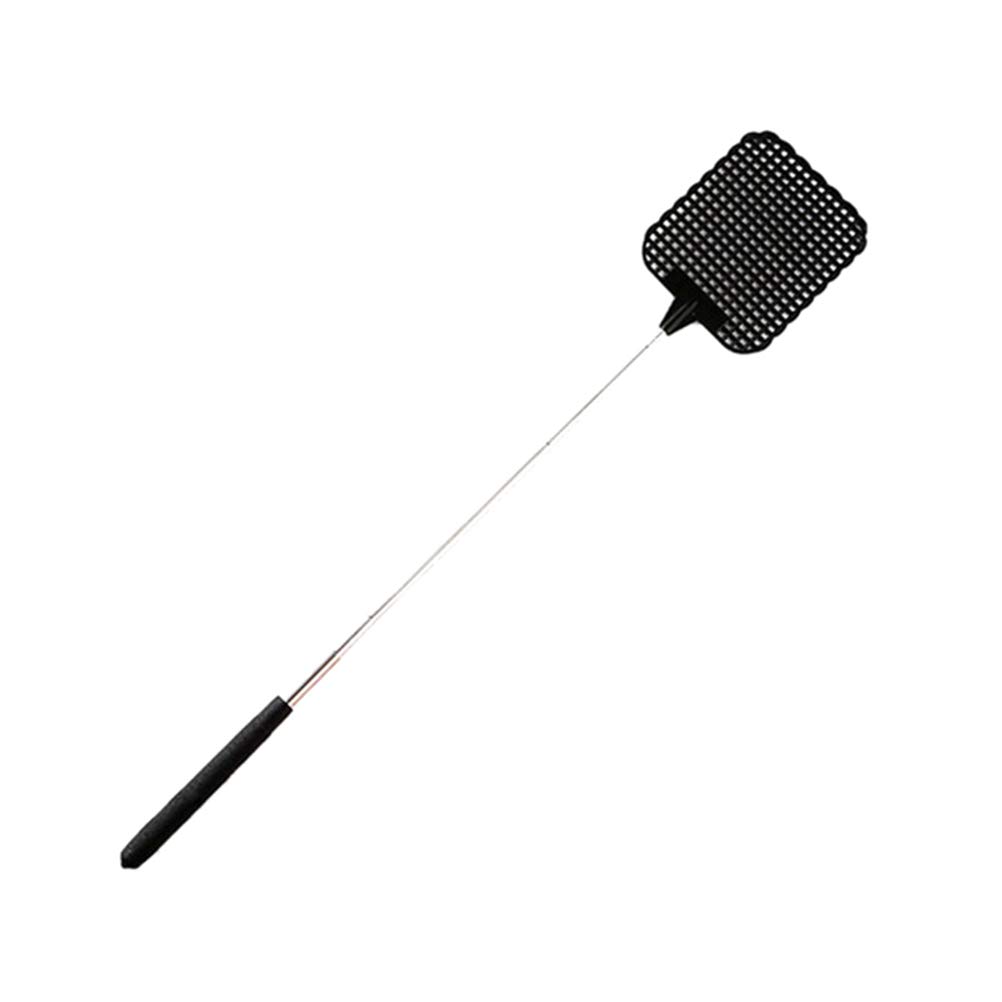 WBTY Telescopic Fly Swatter 4 PCS Plastic Fly Swatters with Stainless Steel Handle for Indoor Outdoor, Extendable Flyswatter (Black)