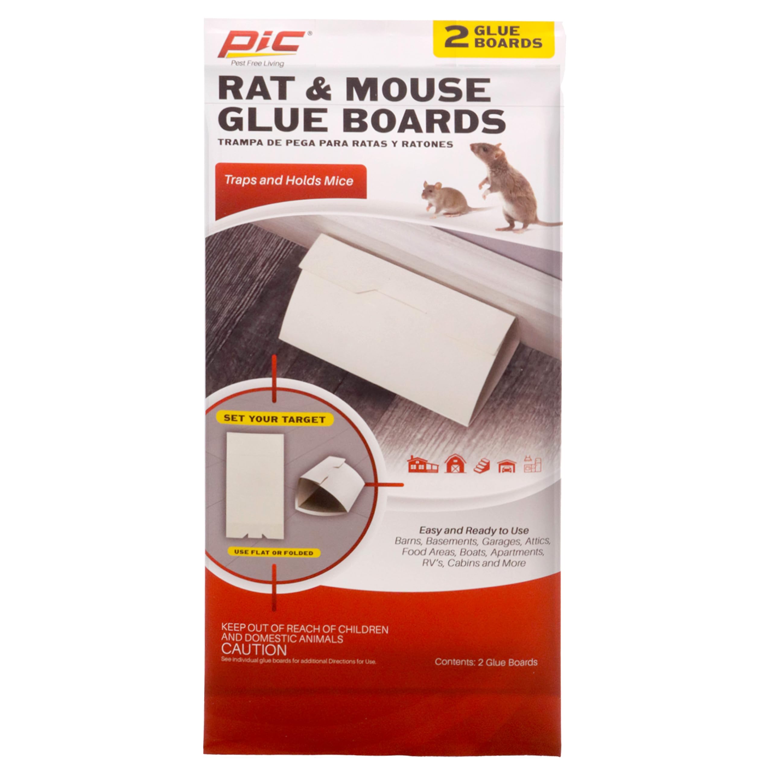 Pic Professional-Strength Rat & Mouse Glue Boards (2 Pack)