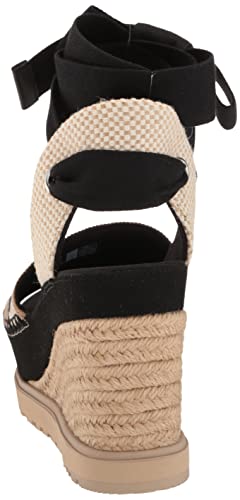 UGG Women's Abbot Ankle WRAP Wedge Sandal, Black, 8