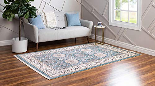 Unique Loom Narenj Collection Classic Traditional Textured Pattern Design Area Rug, 8' x 10' Rectangle, Blue/Beige
