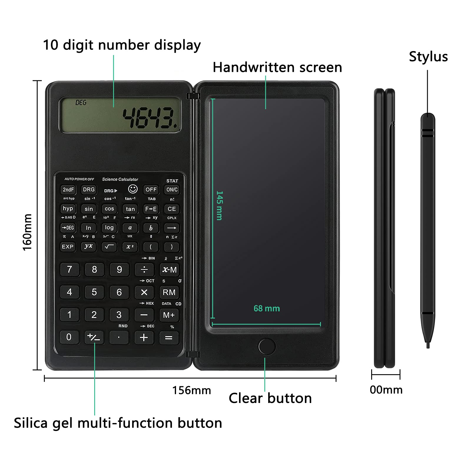 DISOUR Scientific calculators,10 Digit LCD Display Desktop Calculators, Comes with a 6 inch Writing Tablet for High School, College and Office Businessā¦