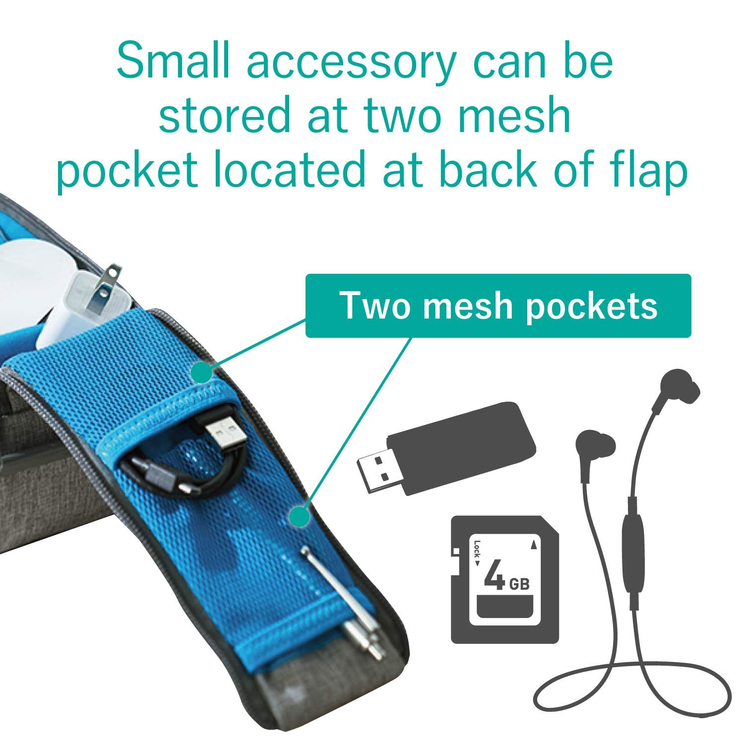 ELECOM Gadget Organized Pouch Bag for Mouse, Charger, Hard Devices, and Cables, Inside Partitions, Water-Repellent Material, Double Zipper/Glay/BMA-OF01GY