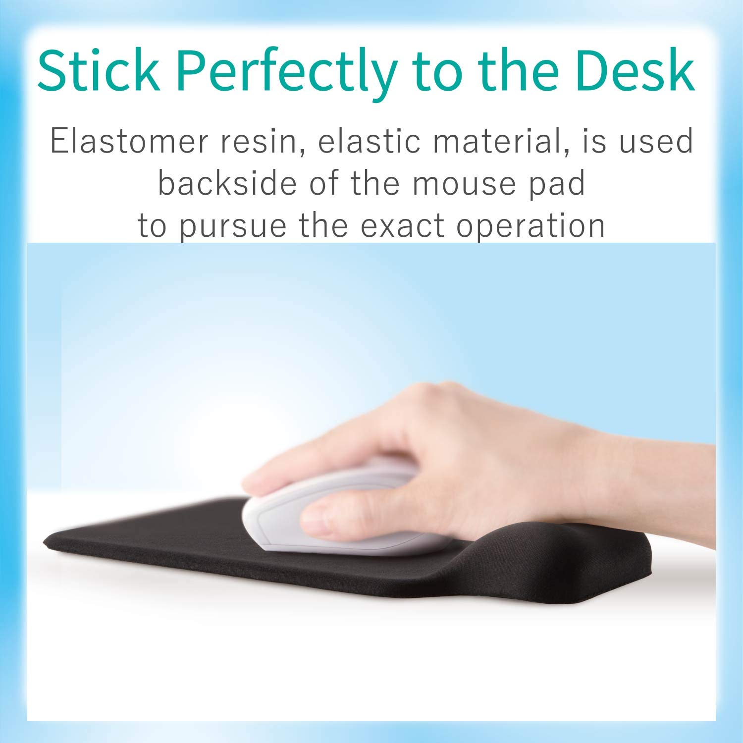 ELECOM Mouse Pad with Wrist Rest/Gel Type/Ergonomic/Reduce Wrist Fatigue/Anti Skid/Precise Control Black MP-GELBK