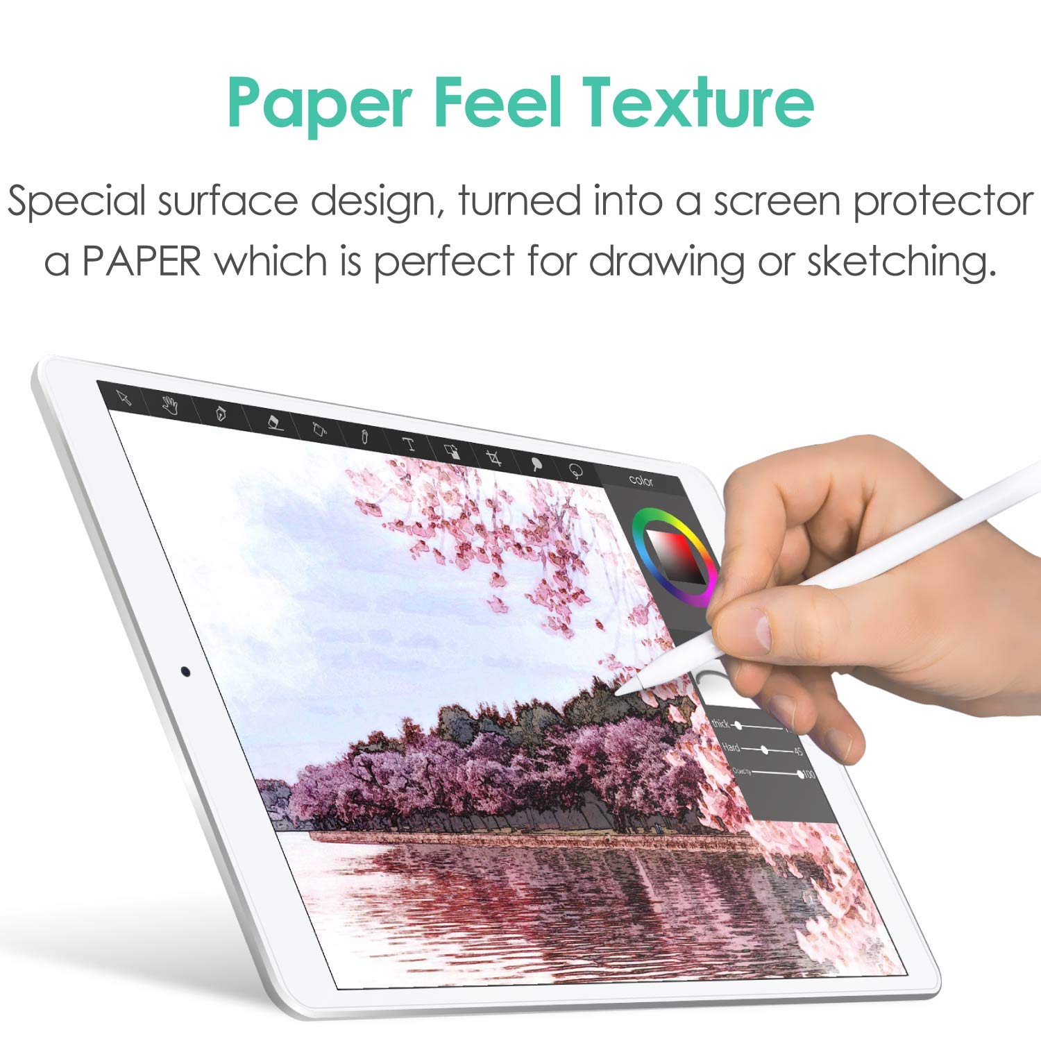 ELECOM Paper-Feel Screen Protector Designed for Drawing, Anti-Glare Scratch-Resistant Bubble-Free, Compatible with 12.9" iPad/iPad Pro 2015/2017 (TB-A17LFLAPL)