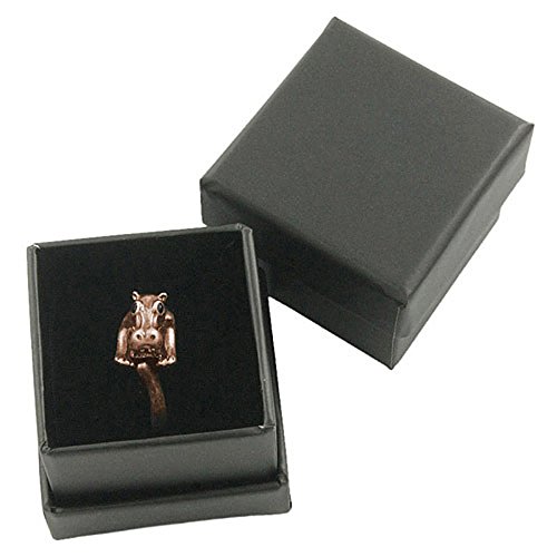 Enhanced Hippo Adjustable Animal Wrap Ring Vintage Bronze Tone