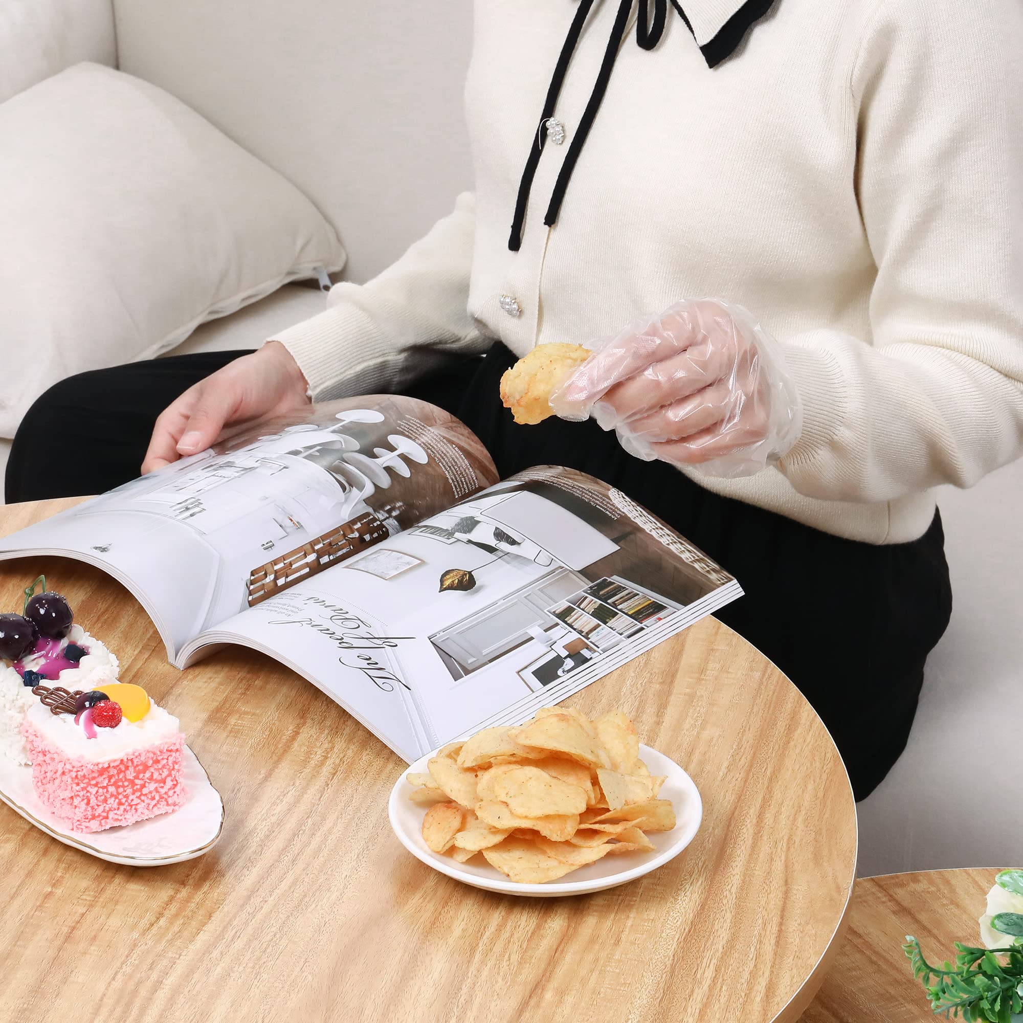 Disposable Food Prep Gloves - 500 PCS Disposable Plastic Gloves forFood Safe, Food Handling, Cooking,One Size Fits Most
