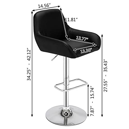 LLAMN Three Colors 2 BJ221 Dustpan Chair Square Foot Bar Stool PU Fabric Bar Stools Spa Tattoo Massage Salon Furniture (Color : Black)
