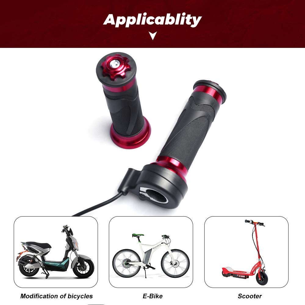 Electric Bicycle Twist Throttle Ebike Speed Control Electric Bike Speed Throttle Ebike Twist Throttle (red)