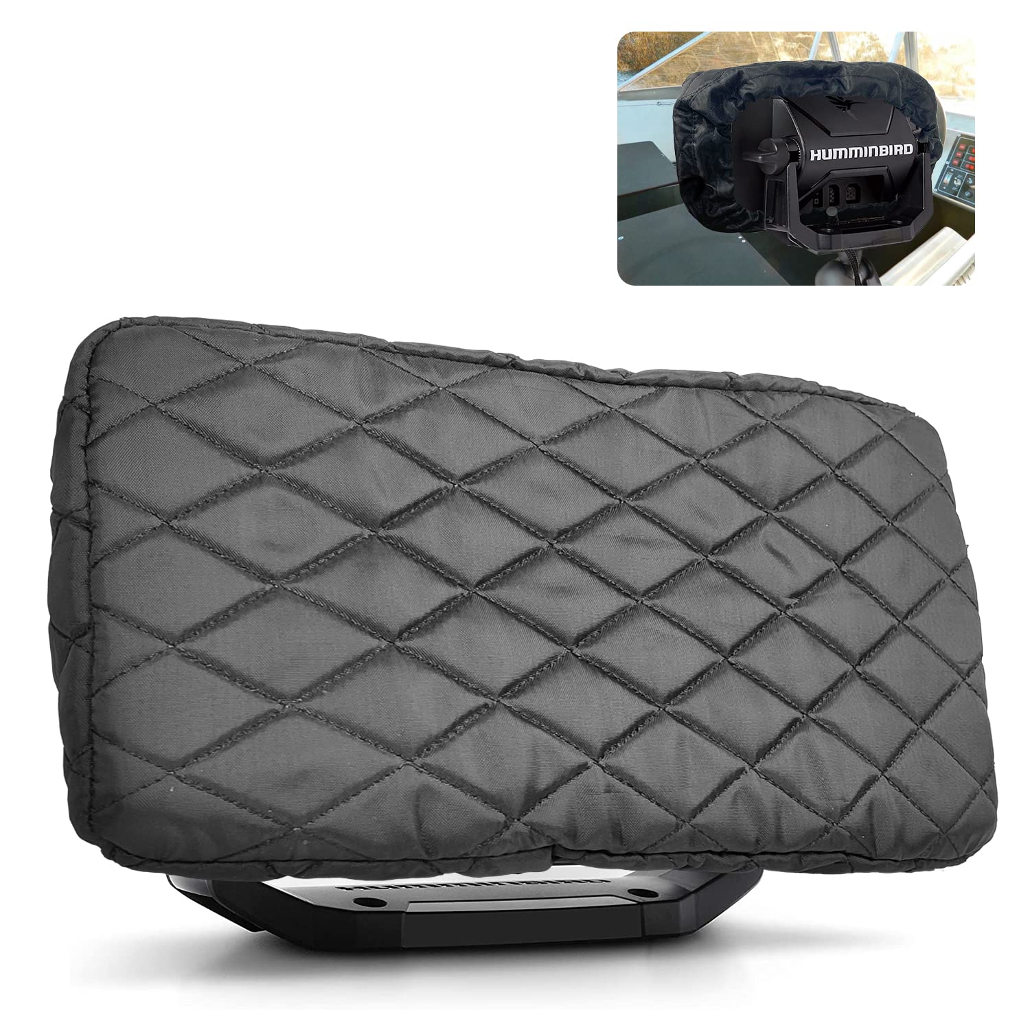 Fish Finder Cover for Humminbird Helix 7 All Series, Splash-Proof Sun Cover for H7 Gimbal Mount Installations, Protects Your Screen from Sun/Weather Damage with Drawstring