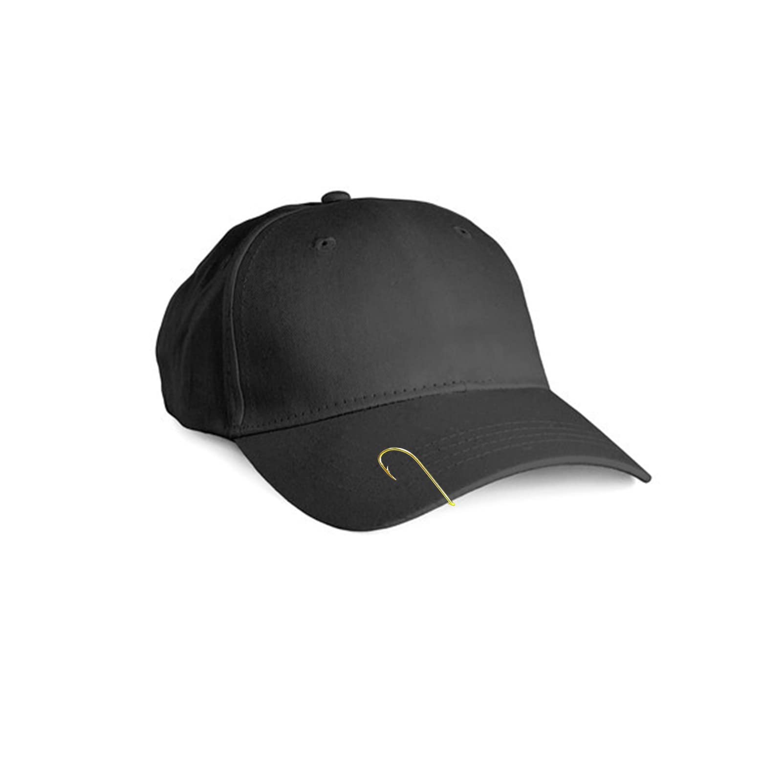 Fish Hook Hat Clip Hats Pins Decal Fish Hooks for Cap Hat Tie Clasp Money Clip (2 Gold)