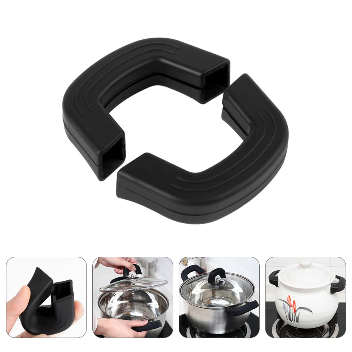 Hemoton 1 Pair Pot Earrings Silicone Assist Handle Holder Hand Covers Fry Pan Handle Cover Hot Handle Holder Pot Handle Grip Pot Sleeve Grip Handle Silicone Case Insulation