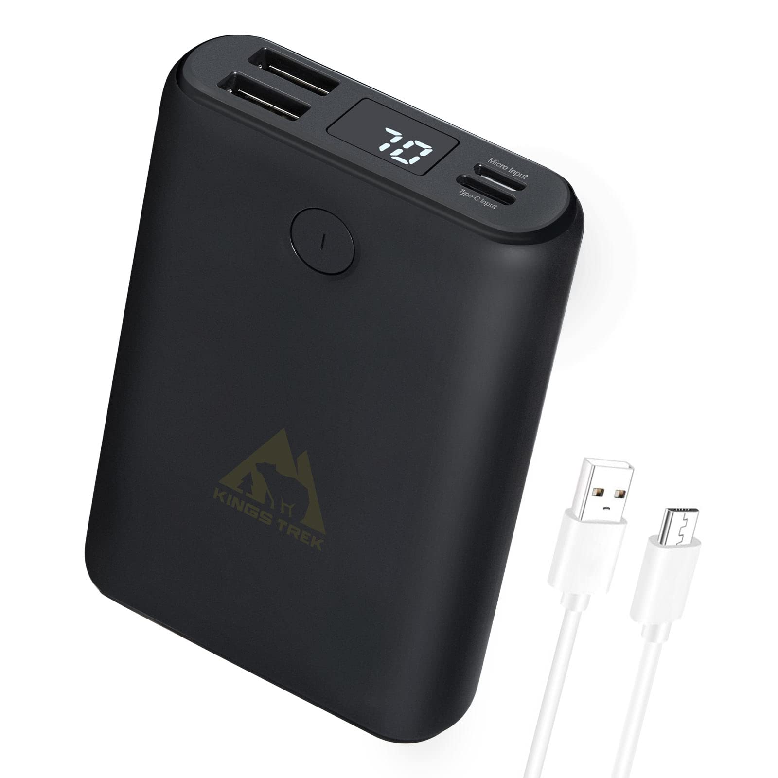 KINGS TREK Power Bank for Heating System, USB-C 10000mAh Portable Charger with Dual Output Port, LED Display Battery Pack for iPhone 14 Pro Max/Samsung Galaxy and More