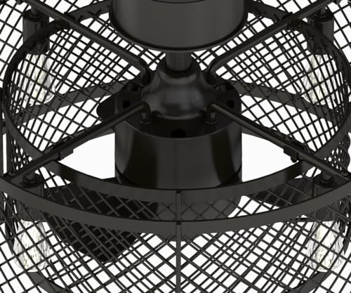 Fanimation Studio Collection LP8350BLAZ Vintere Caged Ceiling Fan with LED Light Kit, 20 Inch, Aged Bronze