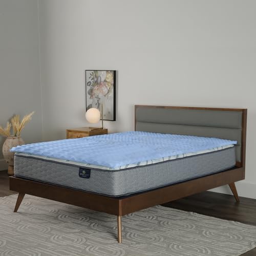 Serta Comfort Zone Cooling Memory Foam Mattress Topper, 1.5 Inch, Queen