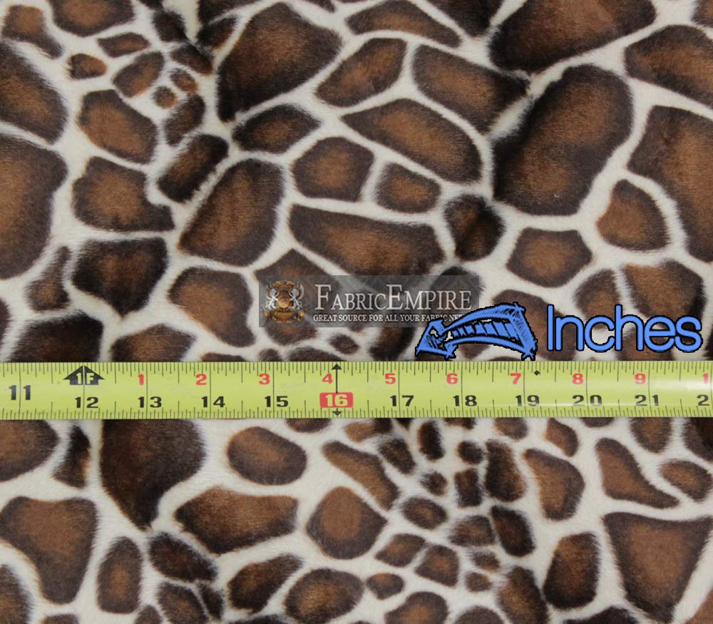 Velboa Faux Fur Fabric Giraffe Safari Brown / 60" Wide/Sold by The Yard