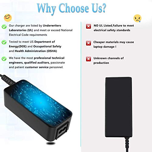 Superer AC Charger Fit for Acer Chromebook 11 CB3-111 CB3-131 CB3-132 C730 CB3-131-C3SZ CB3-111-C8UB CB3-132-C9M7 CB3-131-C3KD CB3-111-C670 Laptop Adapter Power Supply Cord