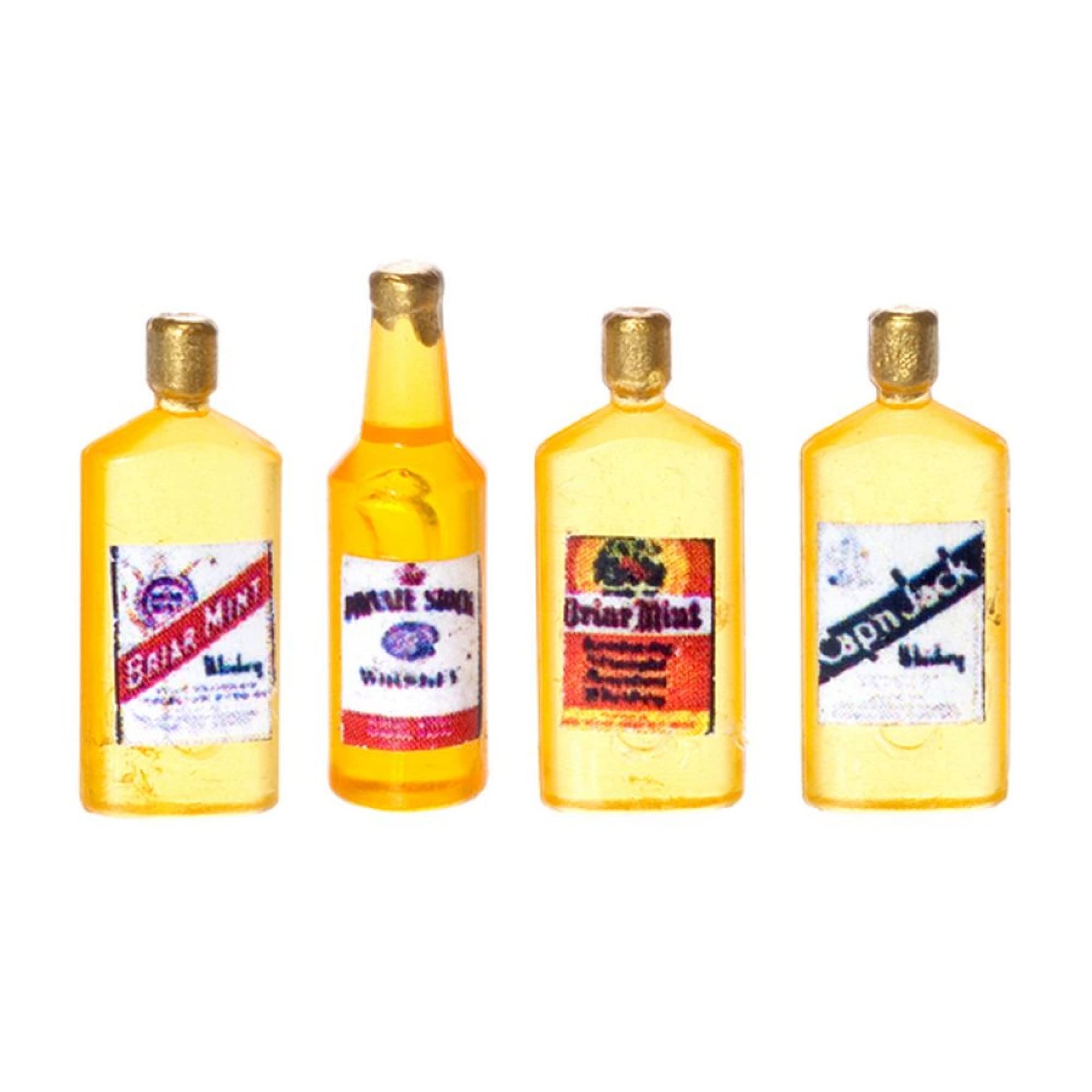 Farrow Industries Dollhouses Miniature 4 Vintage Bottles of Whiskey
