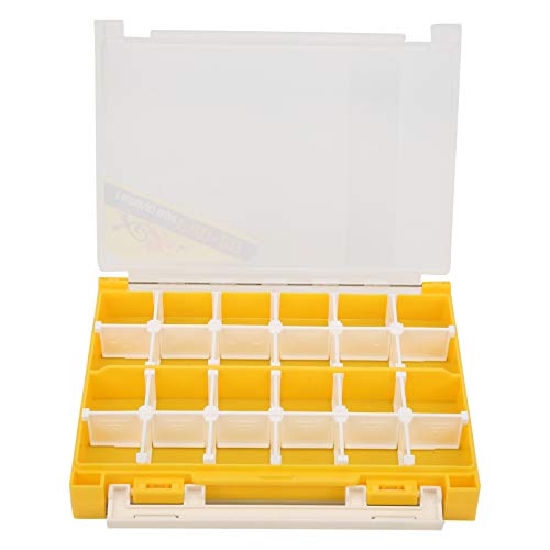 Fishing Bait Box Bait Storage Case Fishing Lure Case Double Layer Insert Bait Box Fishing Gear Accessory(yellow)