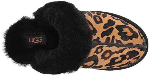 UGG Women's Scuffette II Panther Print Slipper, Butterscotch, 5