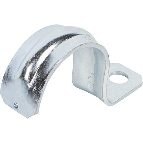 Morris Products EMT Pipe Strap β 1 Hole β 3/4 Inch - Secures EMT Conduit - Zinc-Plated Steel - Reinforced Rib, Hole β Snap-On Installation - 100 Pieces