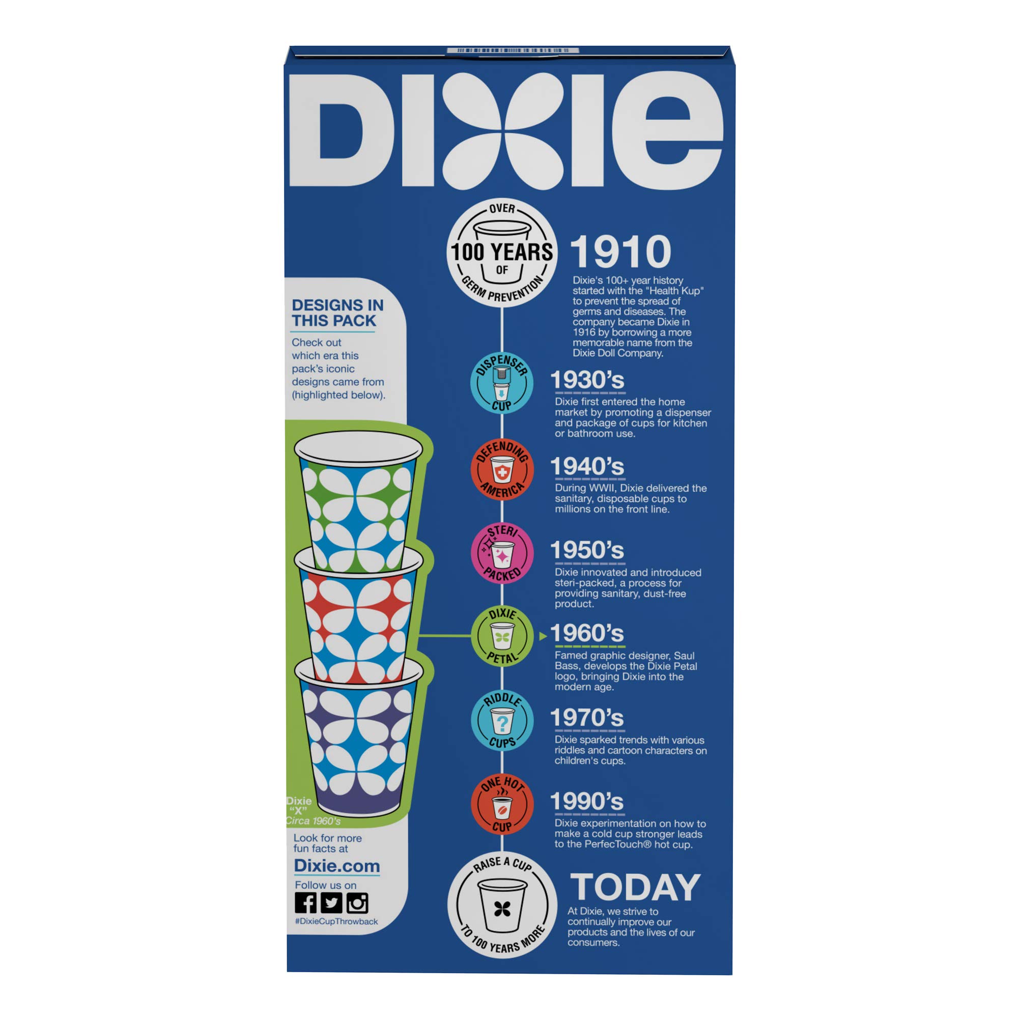 Dixie Multi-Purpose, 5 oz Paper Cups, Box of 100 Cups, Colors/Styles Vary, Multicolor (15964)