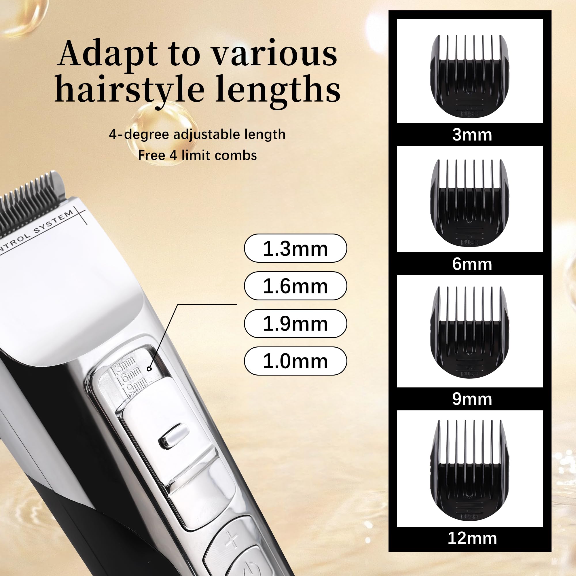 VAGARY VG-5817 Hair Clippers for Men Professional, Titanium-Coated Ceramic Blade Cordless Trimmer Men Cutting Kit Barbers Haircut Electric Grooming Machine