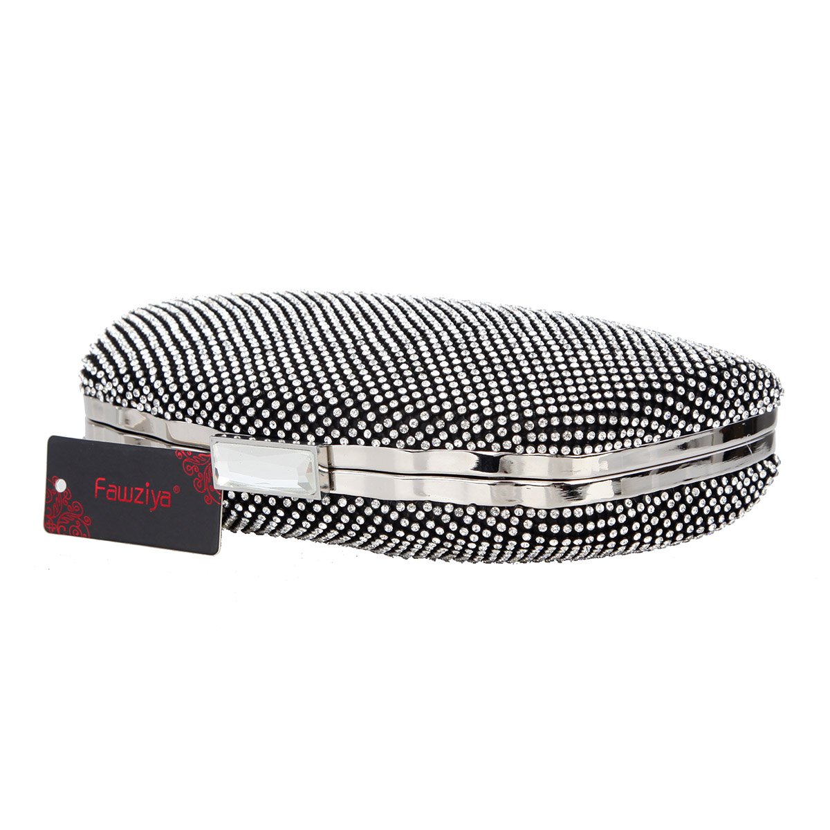 Fawziya Evening Clutch Bling Rhinestone Novelty Oversized Purses For Women Formal-Black