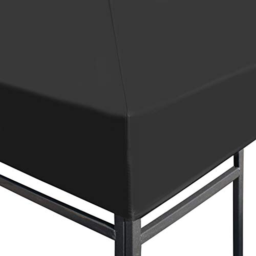 vidaXL Gazebo Cover, Canopy Top Replacement, Sunshade for Garden Patio Beach, Outdoor Gazebo Cover with Durable Polyester Fabric, Gray