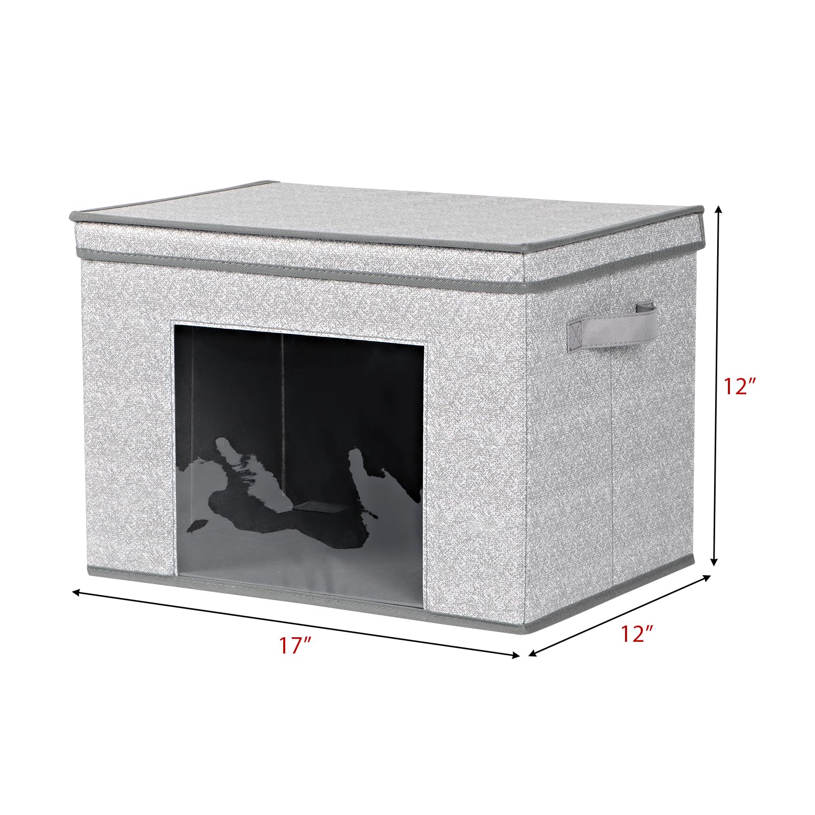 Univivi Foldable Fabric Storage Boxes Large Storage Bins with Lids [4-Pack] Collapsible Storage Cubes Organizer Containers Organization Baskets for Home, Bedroom, Closet (Gray, 17“ x 12” x 12")