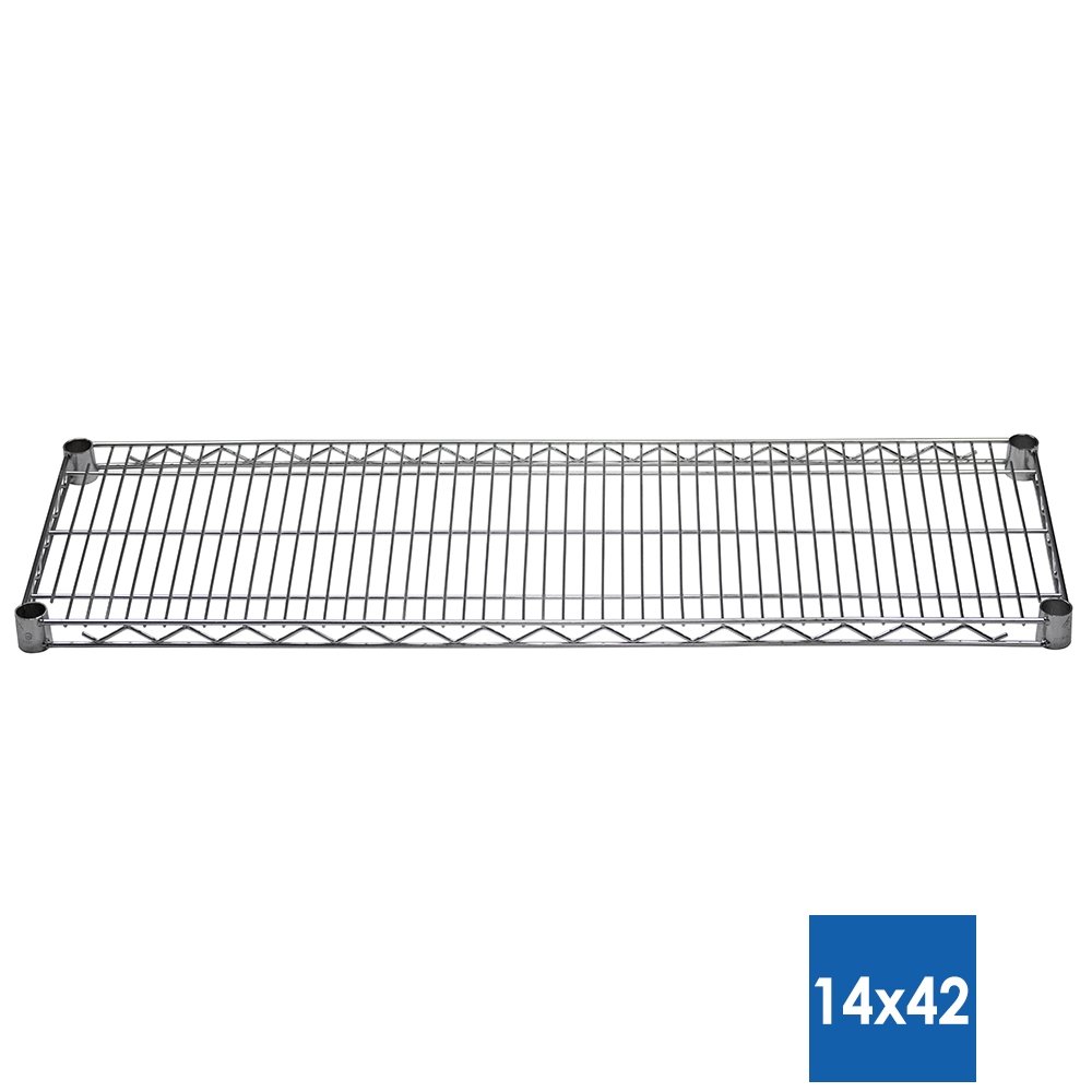 Shelving Inc. 14" d x 42" w x 54" h Chrome Wire Shelving with 4 Tier Shelves, Weight Capacity 800lbs Per Shelf