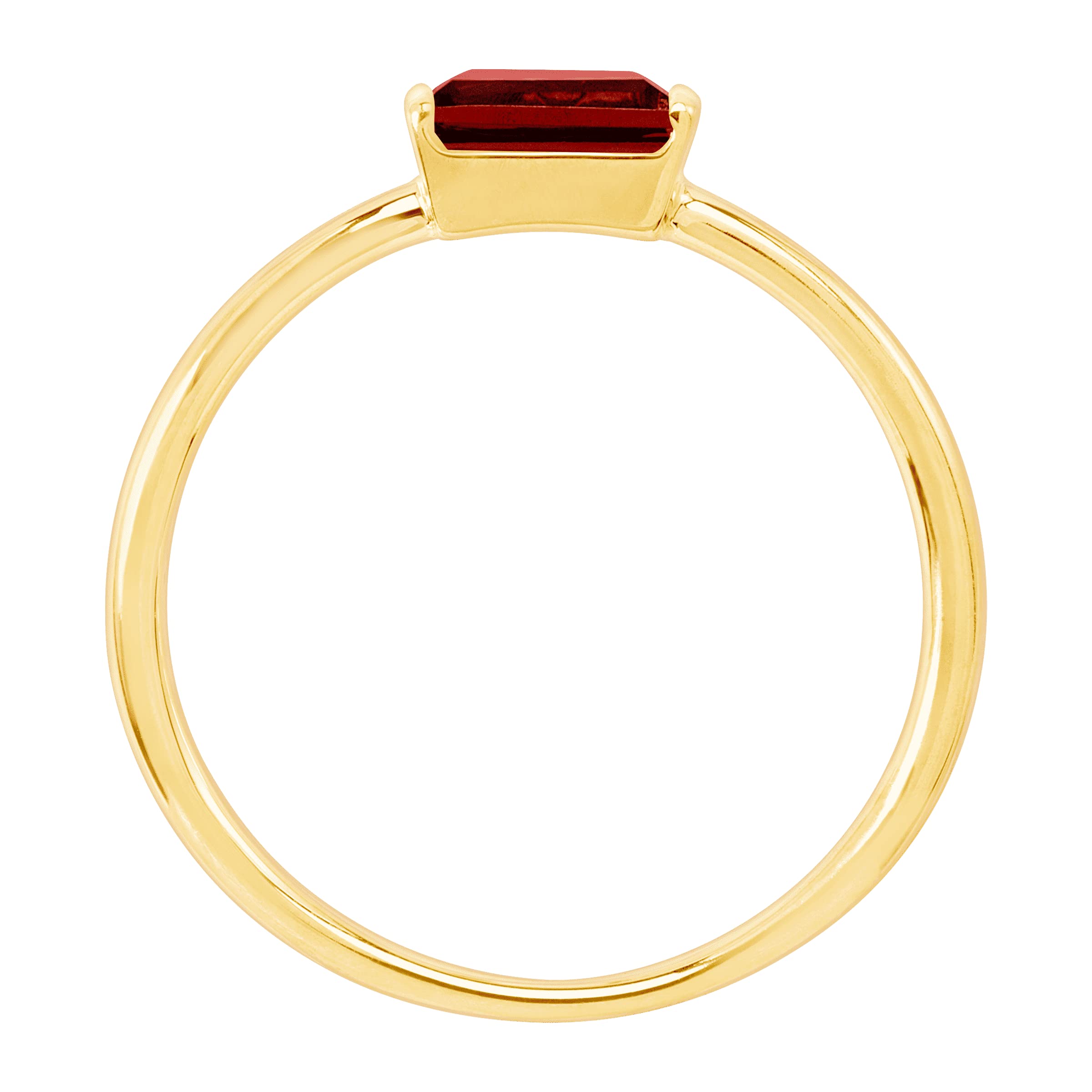 Finecraft Baguette-Cut Natural Garnet January Birthstone Ring in 1K Gold, Size 6, Size 6