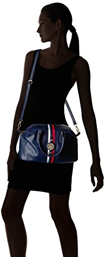 Tommy Hilfiger Jaden Satchel Crossbody Bag, Navy Polyvinyl Chloride