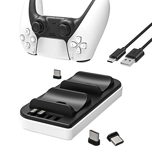 FANPL Newest PS5 Controller Charger Station with 4 Detachable USB C Ports, Avoid Damage to The Controller - Quick and Safe Charging