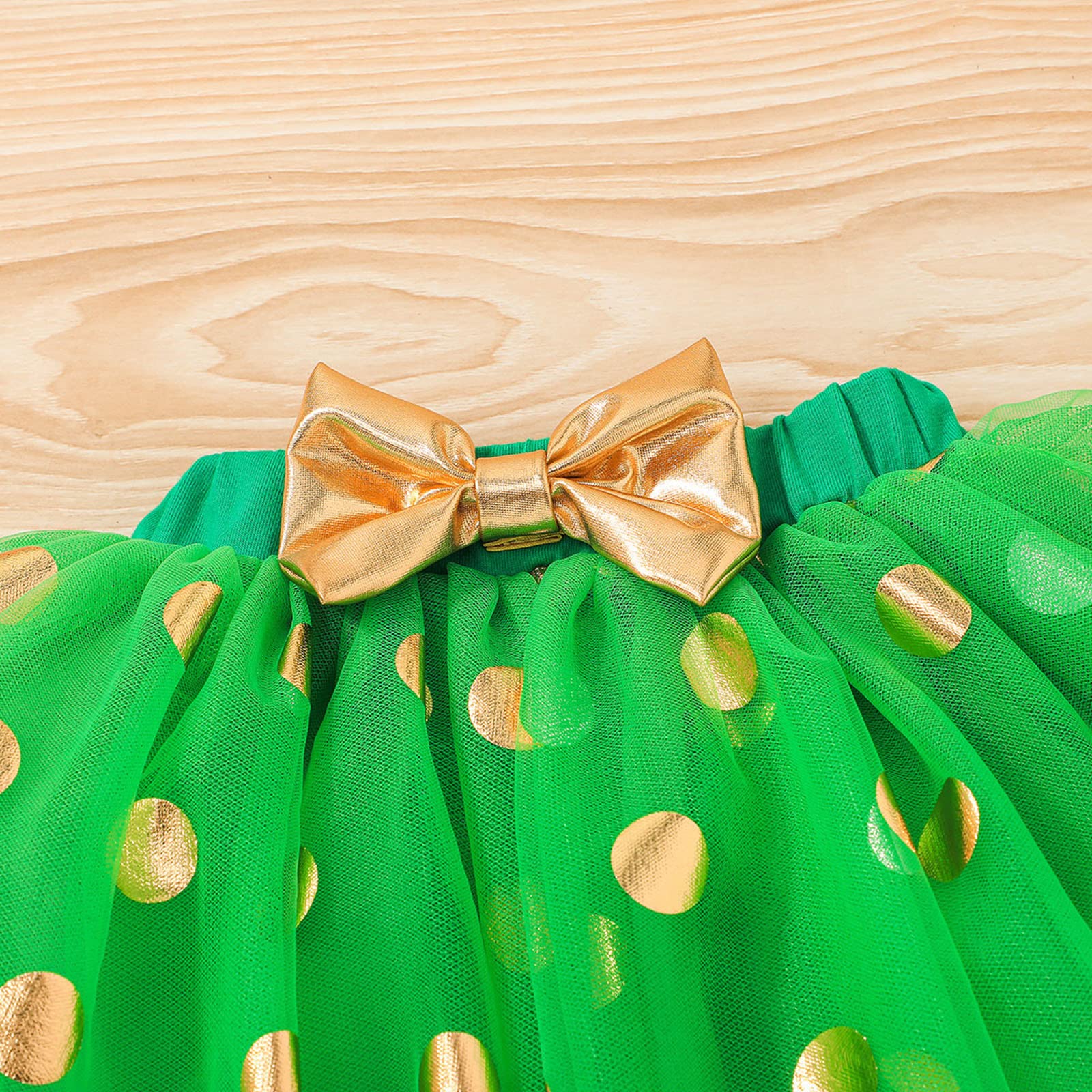 Infant Dot Tulle Outfits Headbands St.Patrick's Day Letter Romper Bodysuit Girls Printed Baby (Green, 3-6 Months)